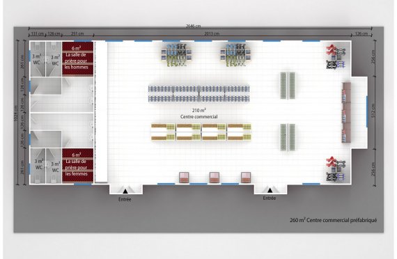 Supermarché Préfabriqué 260 m²