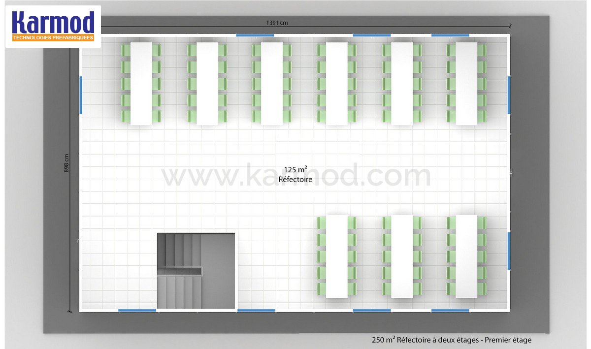Plans Construction Restaurant Modulaire | Plans de Réfectoire Modulaire